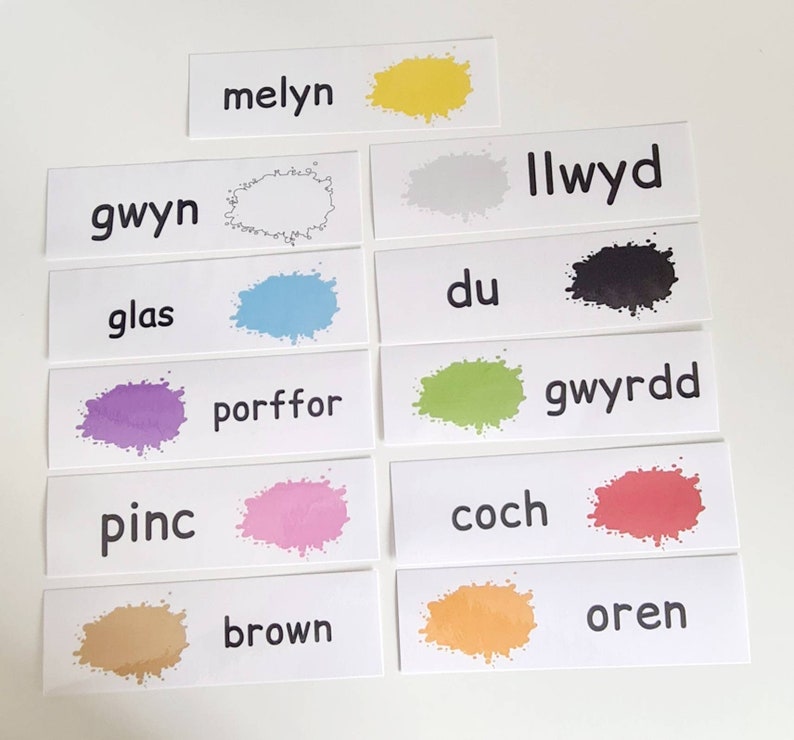 Welsh Colour Flashcards Welsh Resource Learning Resources - Etsy UK