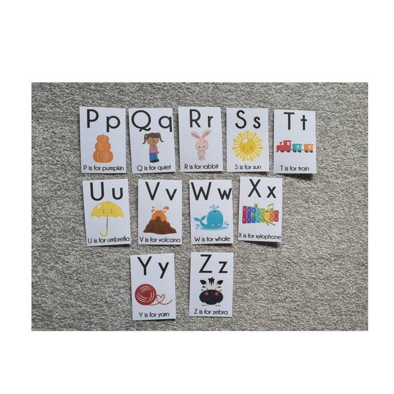 ABC Alphabet Flashcards ABC Learning Cards Flash Cards Gift - Etsy