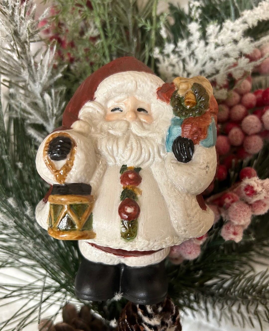 Plump Porcelain Santa in Red Traditional Santa Tree - Etsy