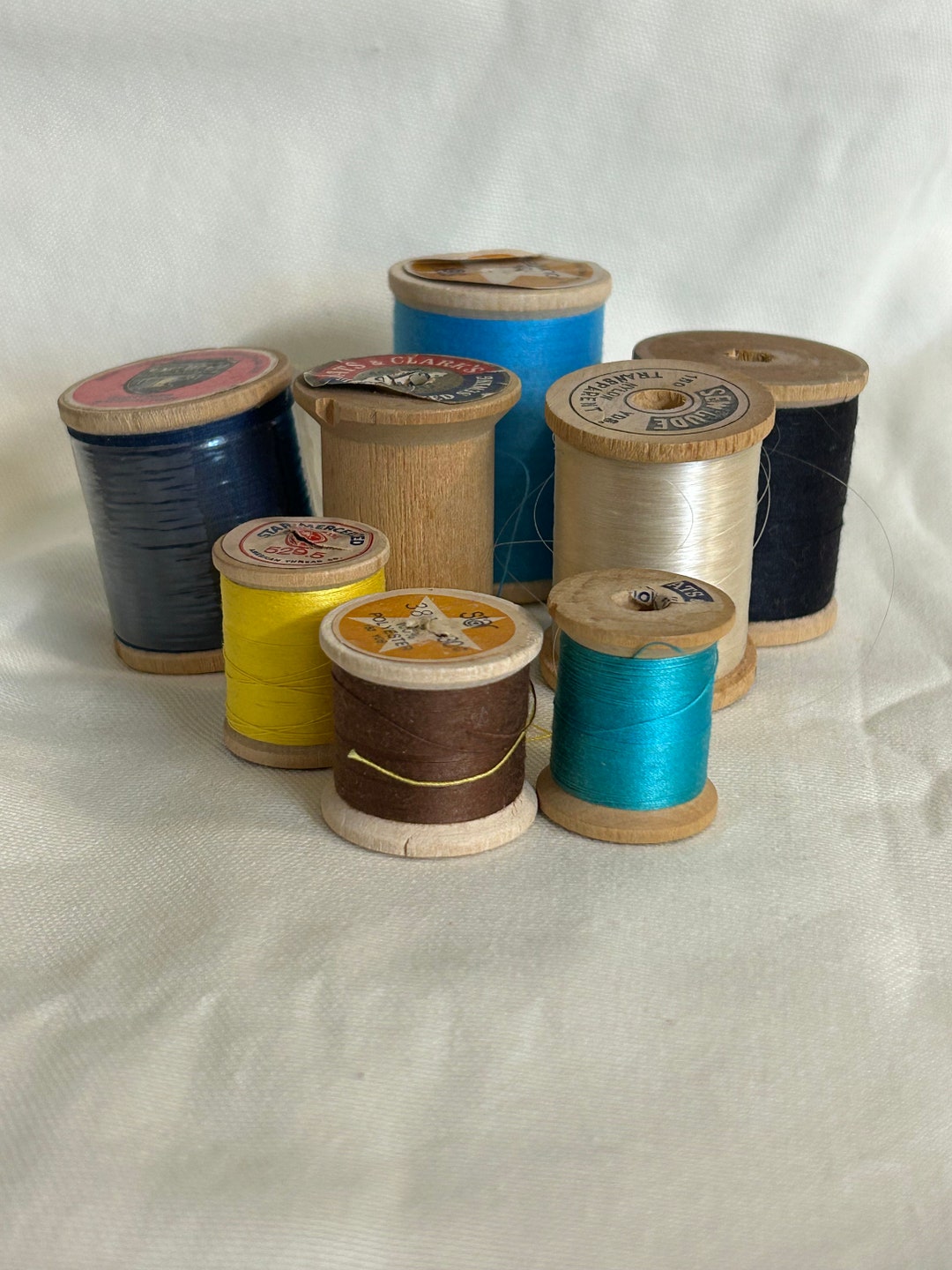 Eight Vintage (1970s) Wooden Thread Spools for Crafting, Etc. - Etsy