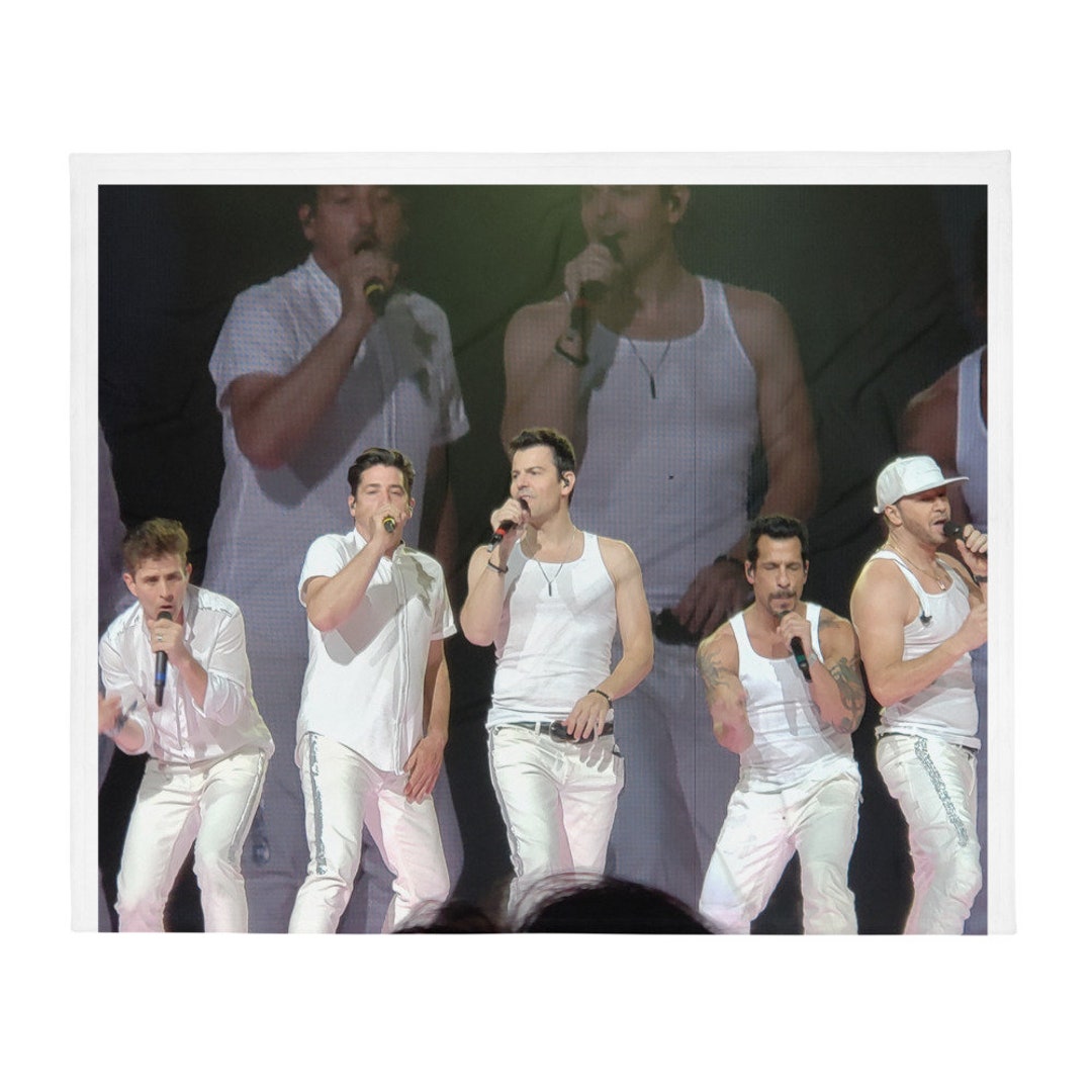 NKOTB Group in White Throw Blanket - Etsy