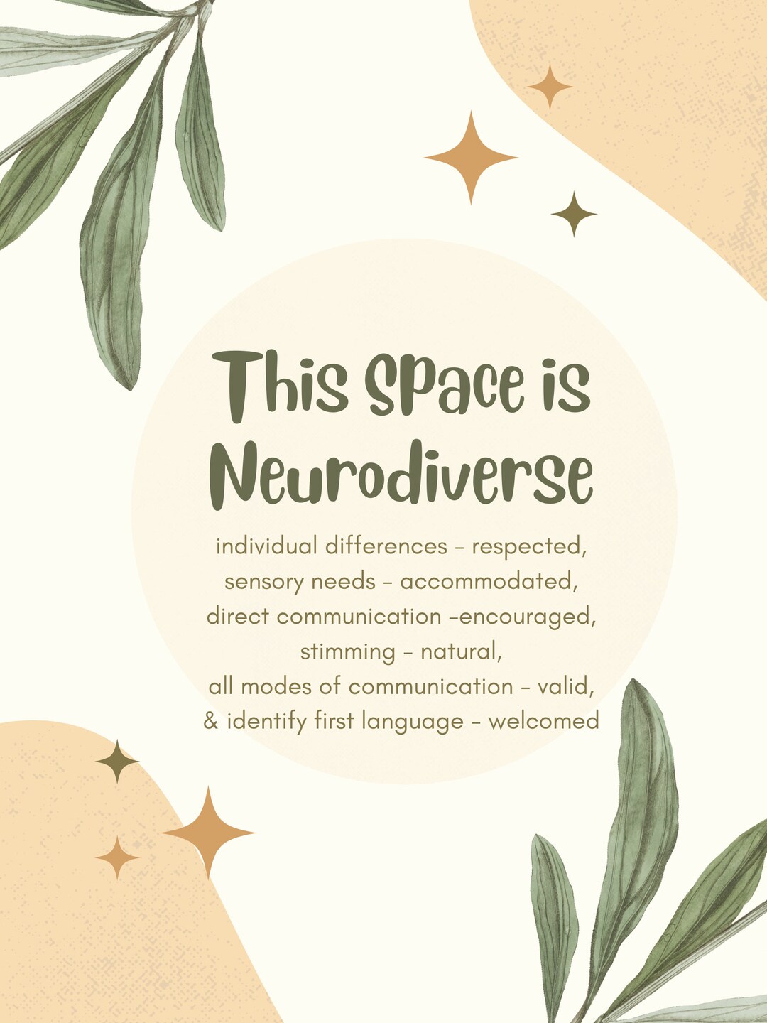 This Space is Neurodiverse, Neurodiversity Affirming Room Decor, AUTISM ...
