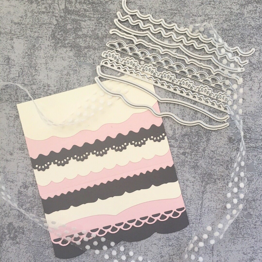 9pcs Decorative Cards Edges Metal Cutting Dies Stencil for DIY ...