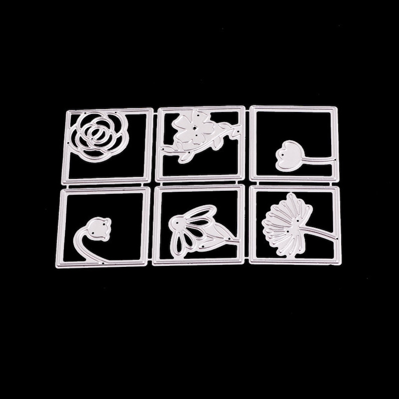 6pcs Flower Frames Metal Die Cuts,paper Craft Cutting Dies Stencils for ...