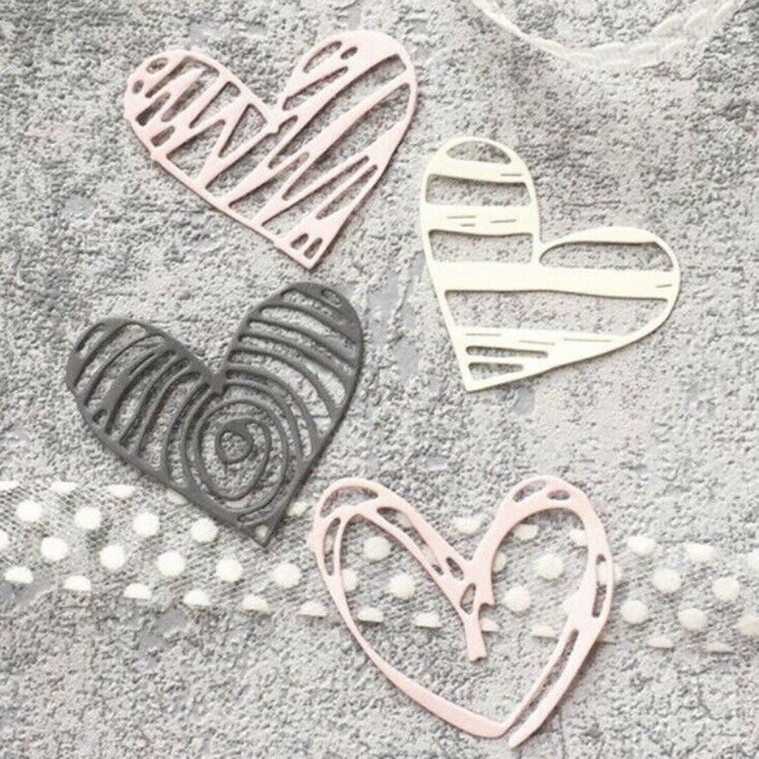 4pcs Love Heart Metal Die Cuts,paper Craft Forest Cutting Dies Stencils ...