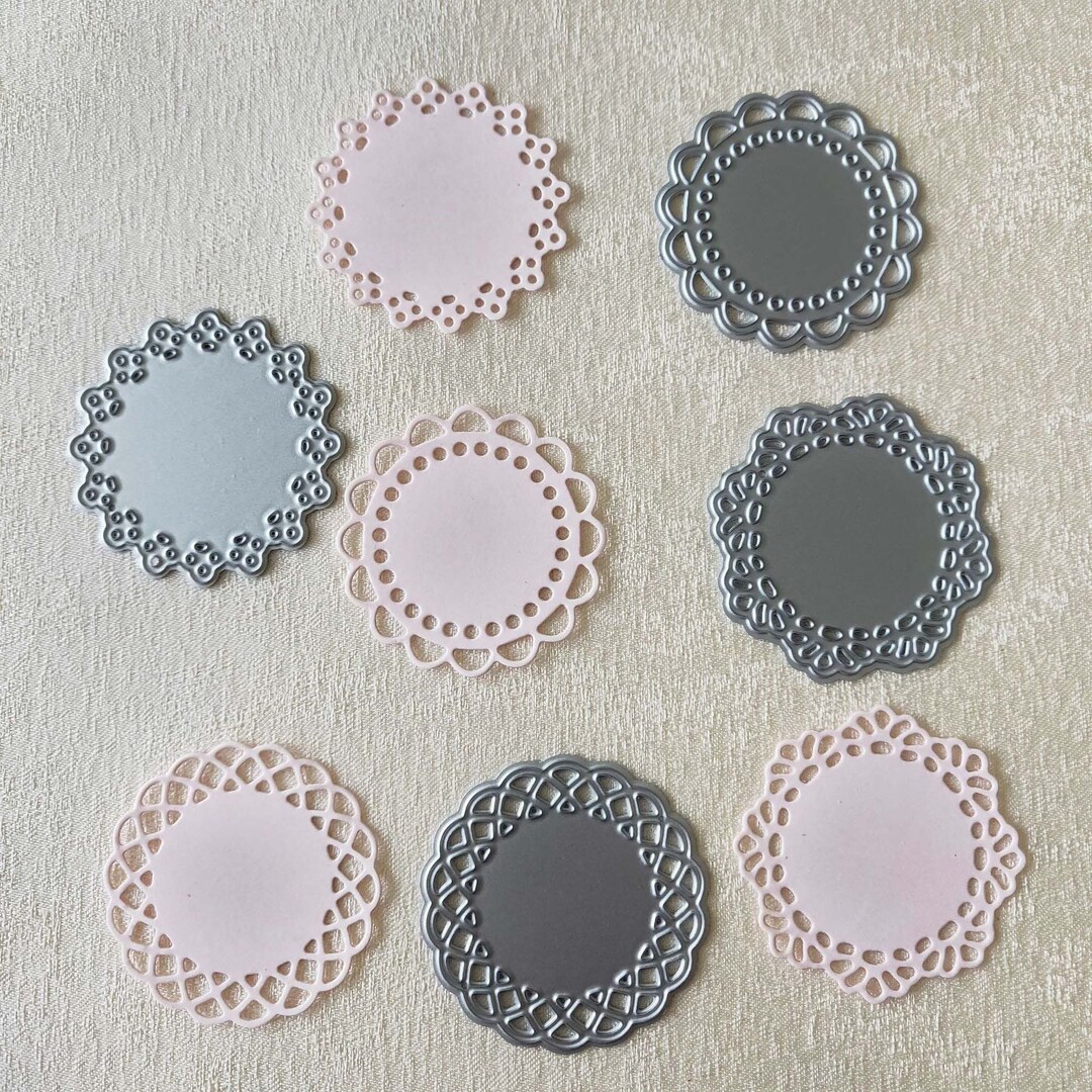 4pcs Lace Round Metal Die Cuts,paper Craft Cutting Dies Stencils for ...