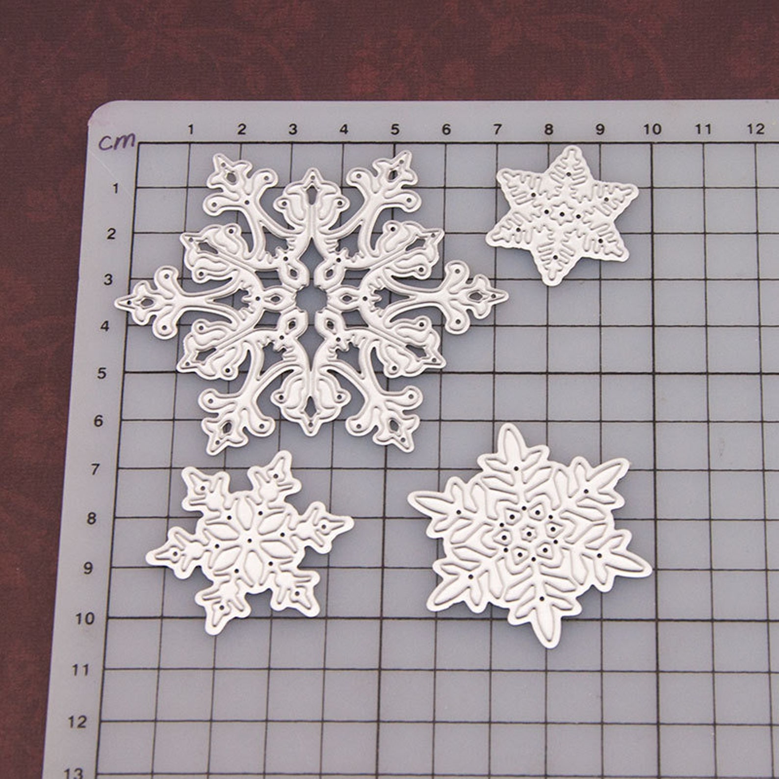 4pcs Snowflake Metal Die Cuts,paper Craft Cutting Dies, Stencil ...