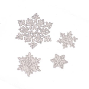 4pcs Snowflake Metal Die Cuts,paper Craft Cutting Dies, Stencil ...