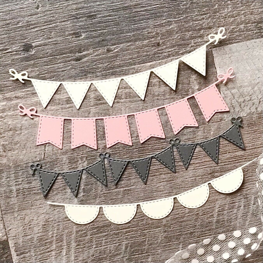 4pcs Triangle Circle Banners Metal Die Cuts,paper Craft Cutting Dies ...