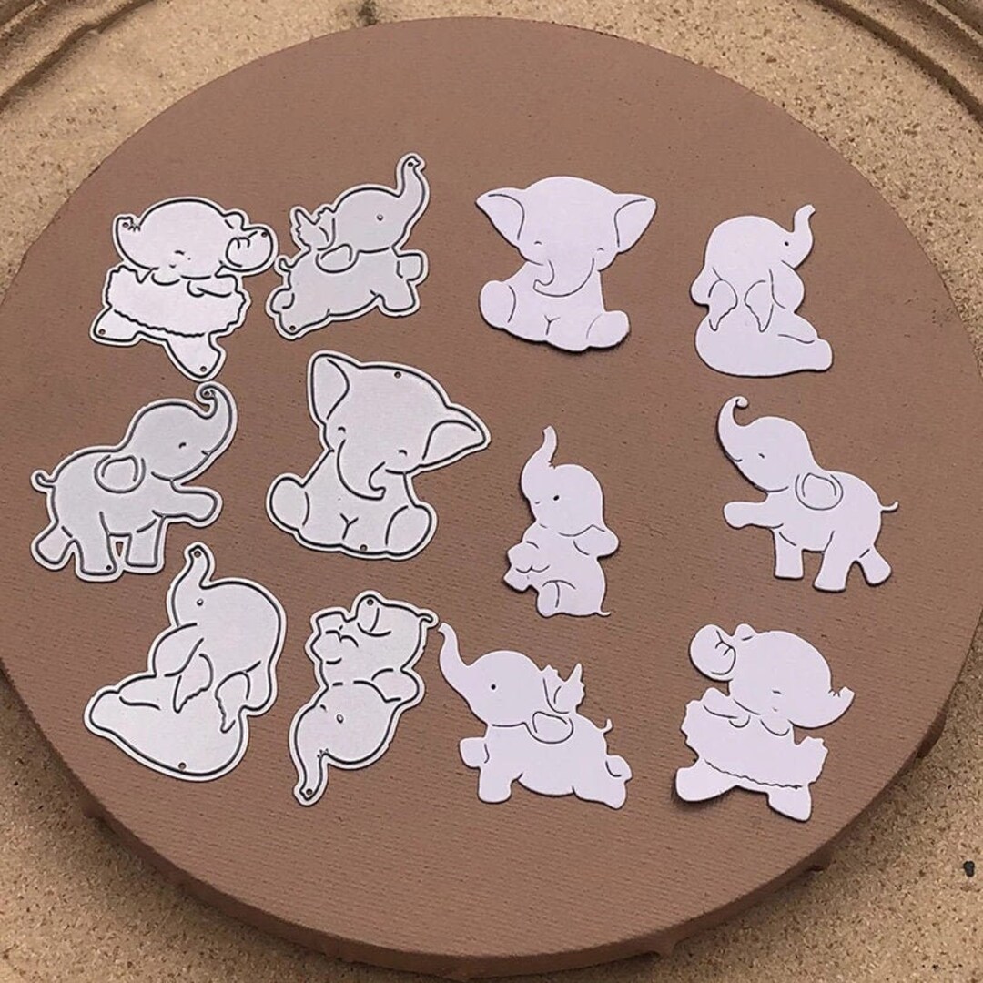 6pcs Cute Elephants Metal Cutting Dies,paper Craft Cutting Die ...