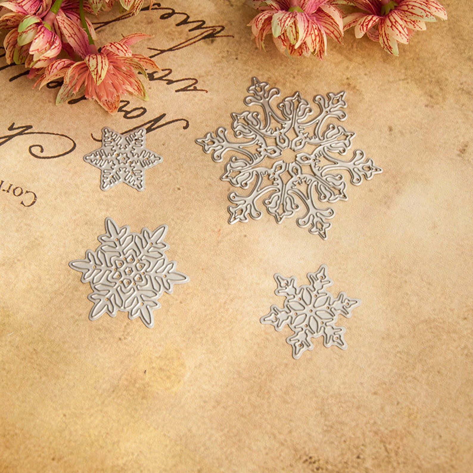 4pcs Snowflake Metal Die Cuts,paper Craft Cutting Dies, Stencil ...