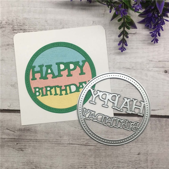 Happy Birthday Circle Frame Metal Die Cutspaper Craft Cutting - Etsy