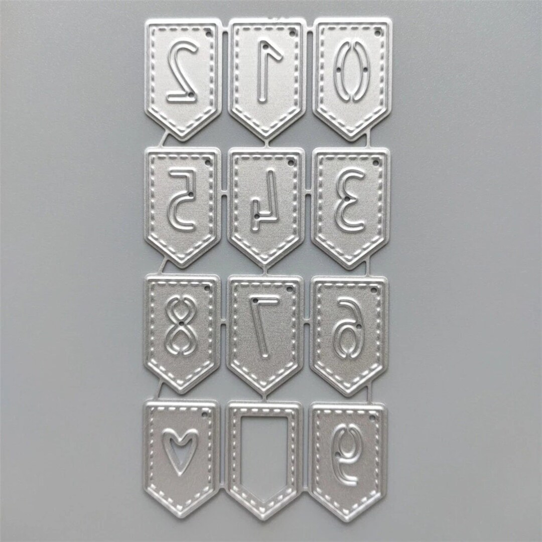 Numbers Banner Metal Cutting Dies,paper Craft Cutting Die, Embossing ...