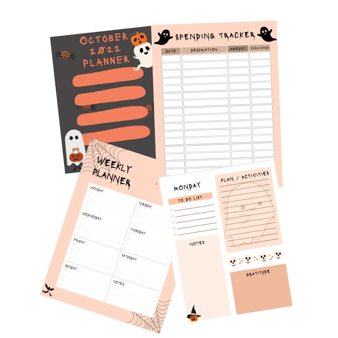 Halloween Daily Digital Planner | Spooky Planner Download | Printable ...