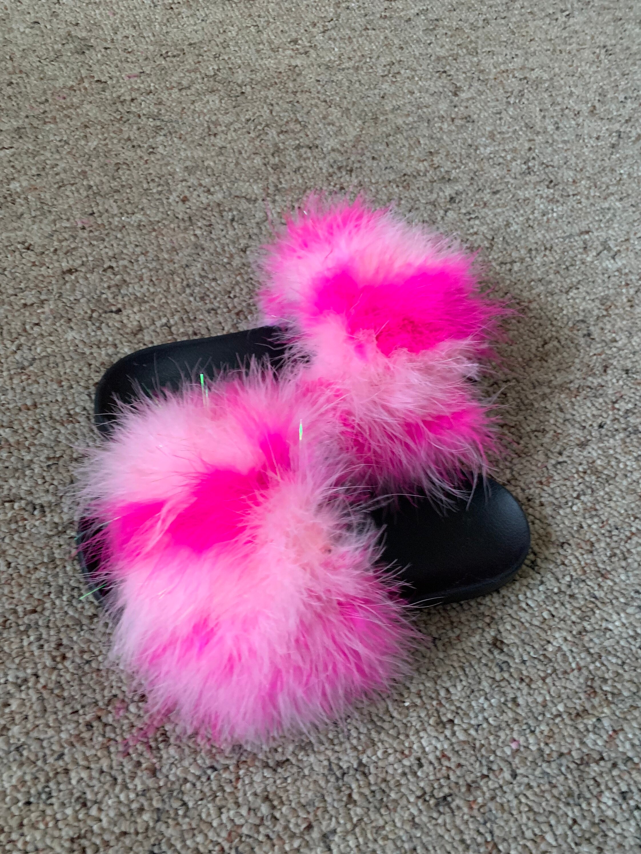 Fur Slides - Etsy