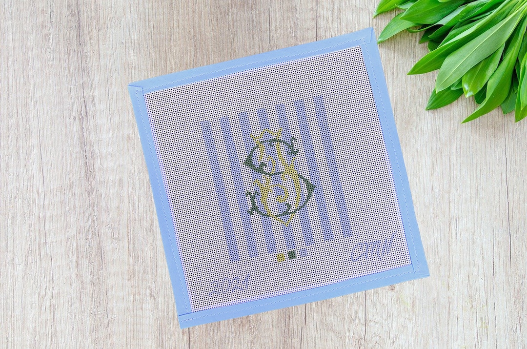 Custom Needlepoint Monogram - Classic Monograms Canvas - Monogram on ...