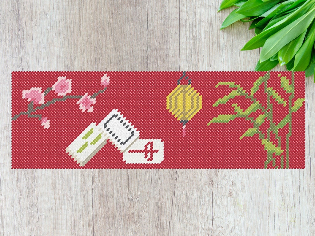 Mahjong Cuff Needlepoint Canvas | Hand-painted DIY Bracelet - Etsy