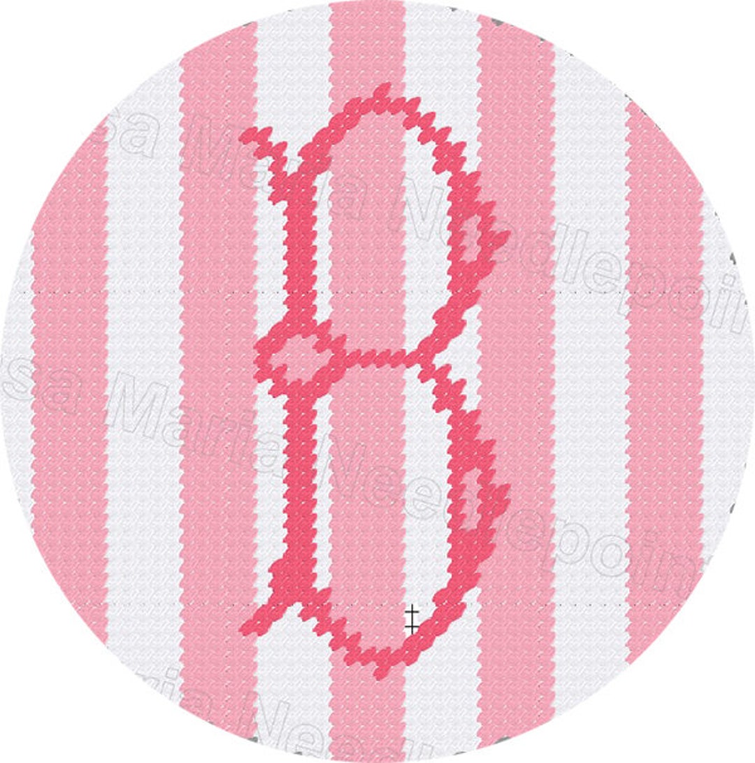 Custom Round Needlepoint Monogram | Round Classic Monograms Canvas ...