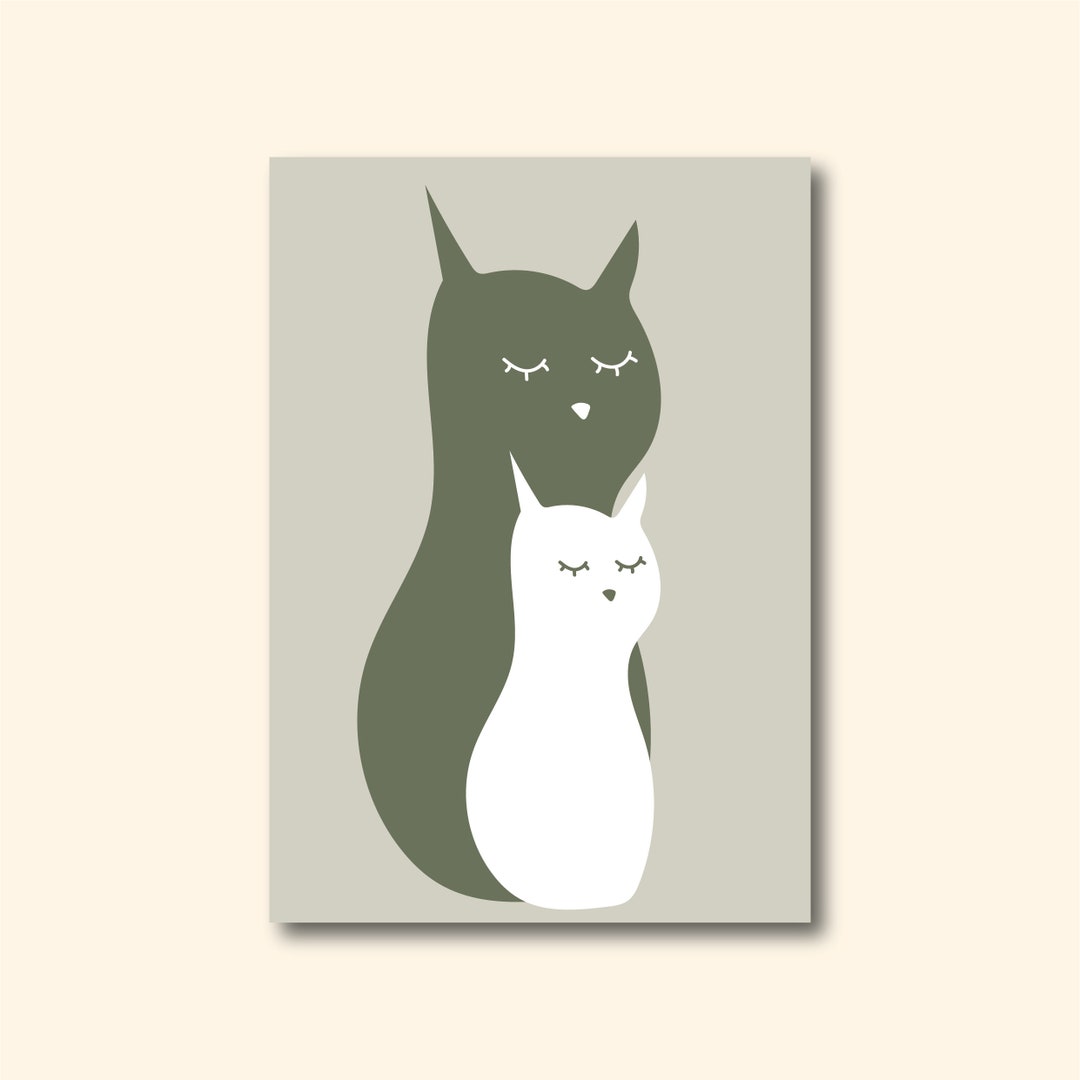 Cat and Kitten Poster, DIGITAL DOWNLOAD, Printable Poster - Etsy