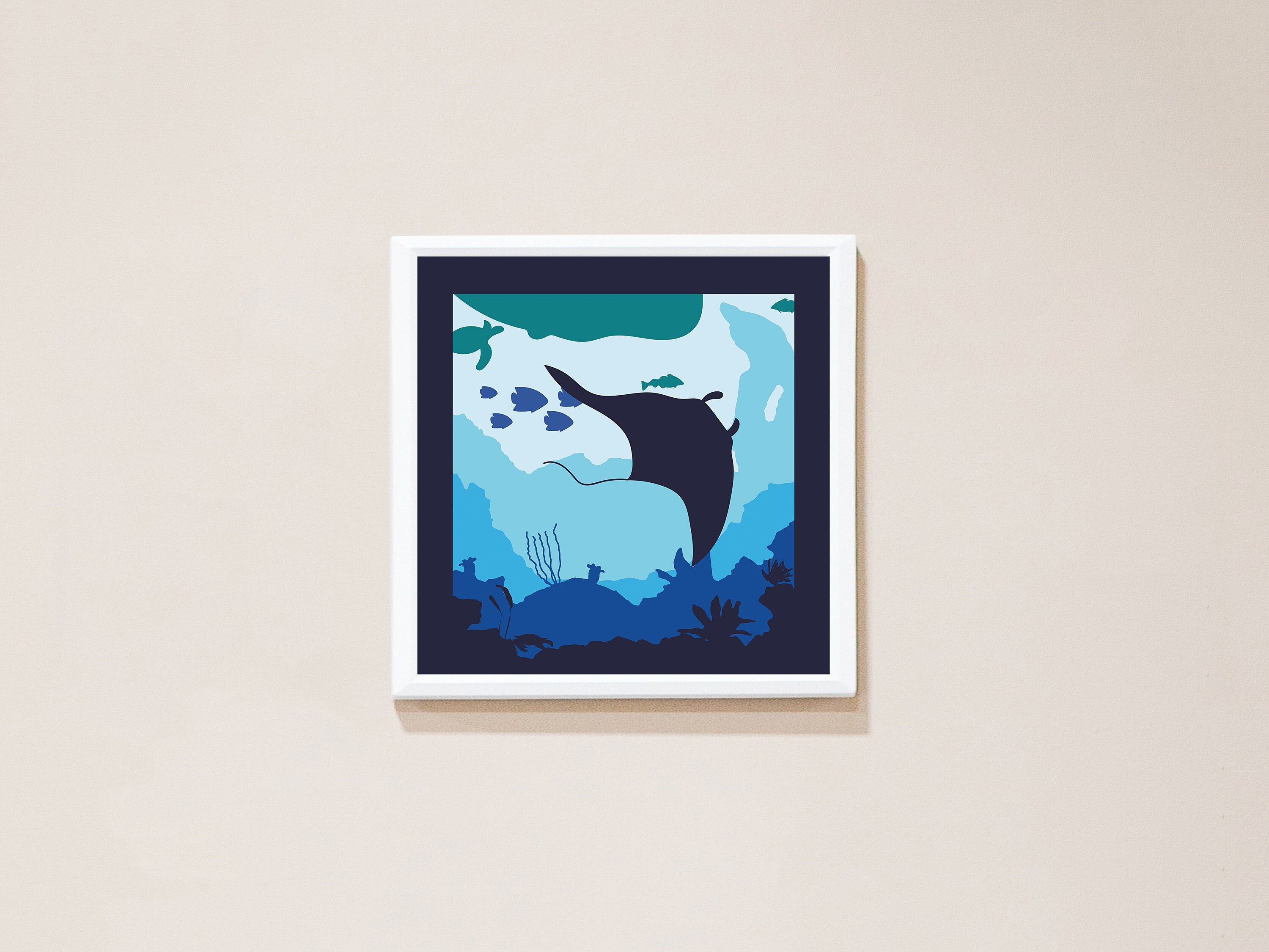Marine Life Poster | Underwater Poster | Minimalism | Silhouette ...