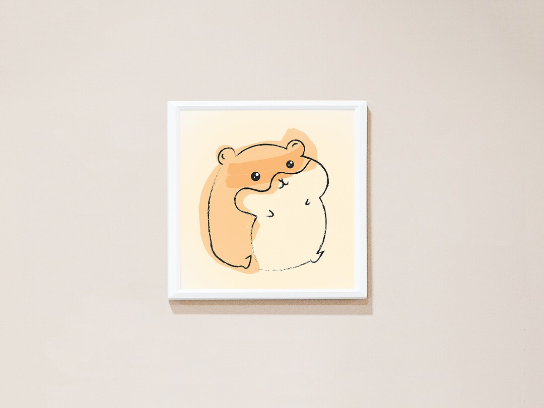 Chubby the Hamster Poster, Cute Poster, Cute Chubby Hamster, DIGITAL ...