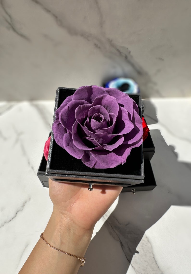 Real Persevered Forever Rose Jewelry Box %100 Real Roses - Etsy