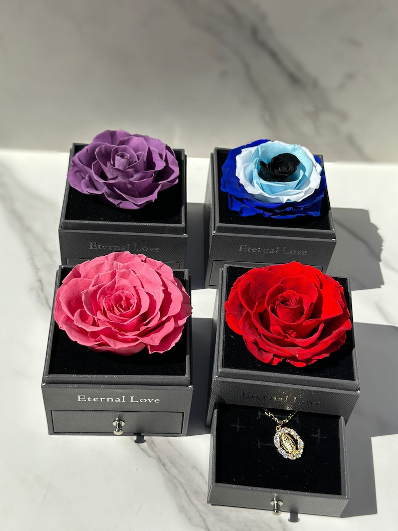Real Persevered Forever Rose Jewelry Box %100 Real Roses - Etsy