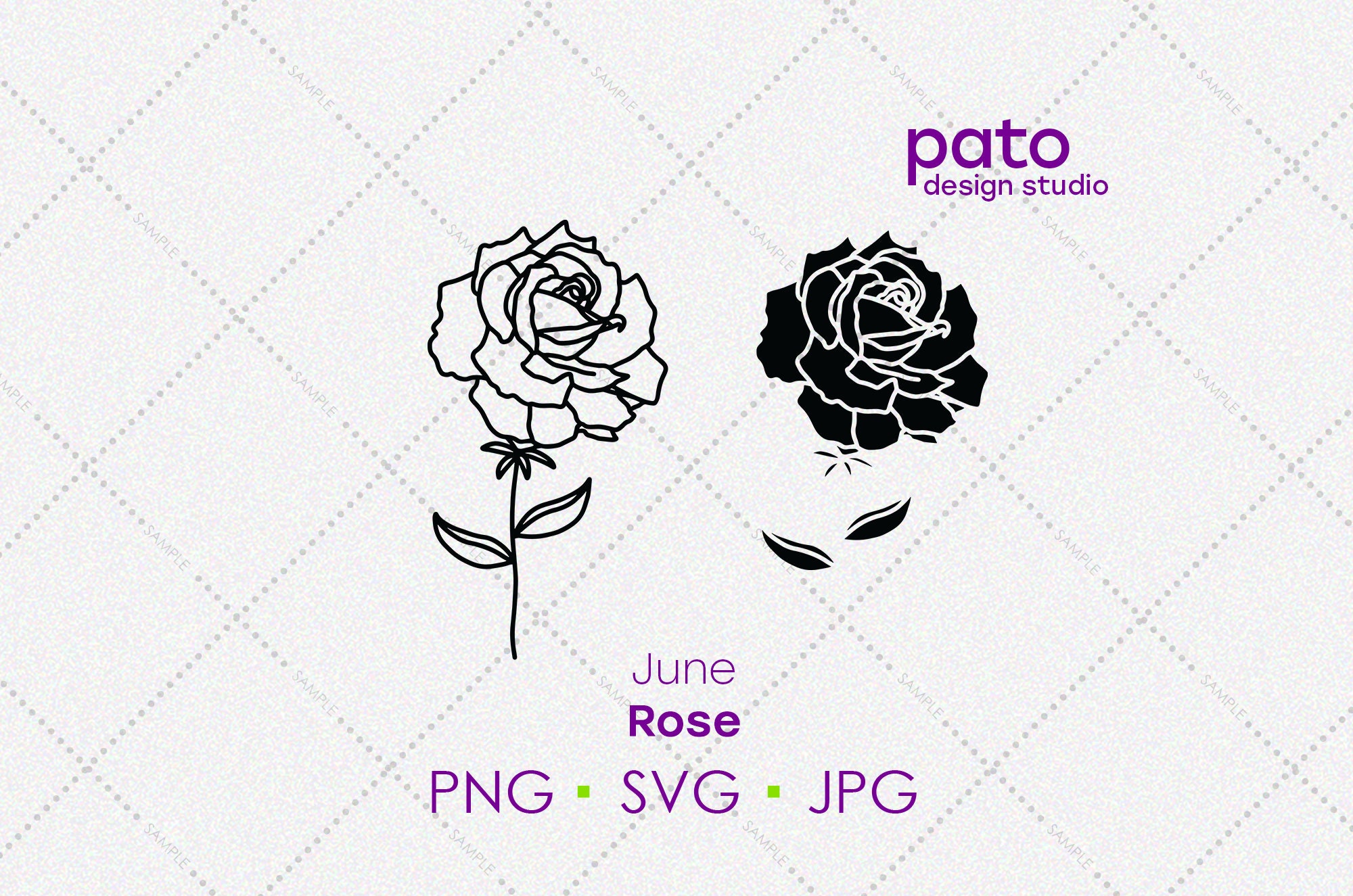 June Rose Birth Month Flower SVG, Birthday Flower Svg, Floral Svg ...