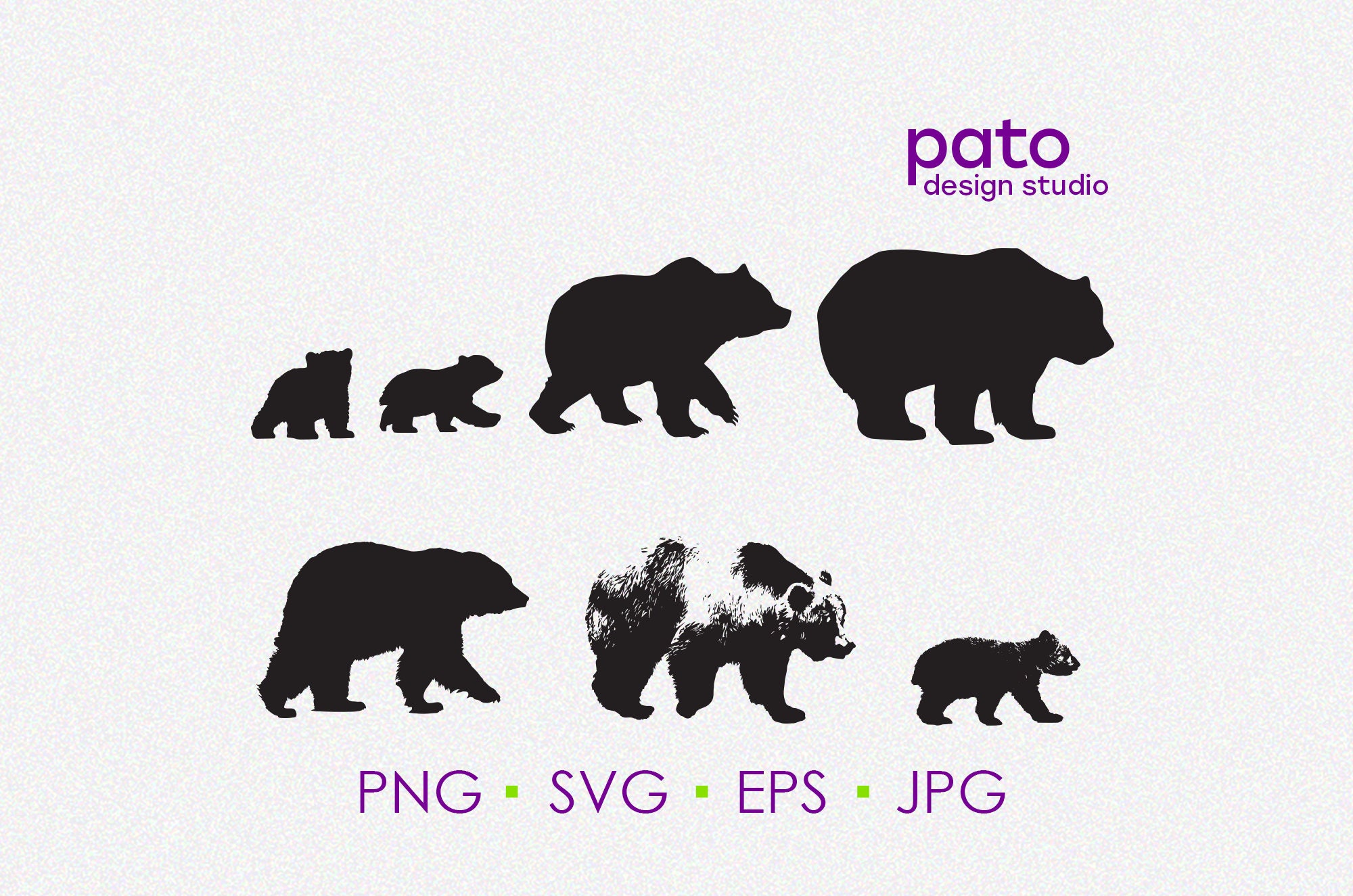 Bear Family Svg Bundle, Bear Svg, Mama Bear Svg, Papa Bear Svg, Baby ...