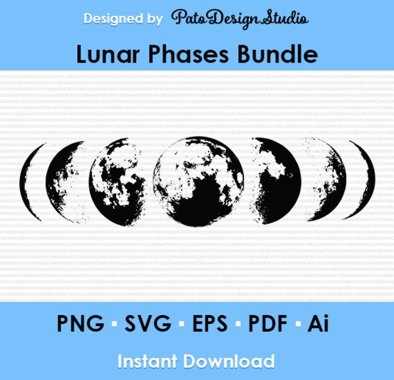 Moon Svg Moon Phases Svg Lunar Phases Svg Crescent Moon Svg - Etsy