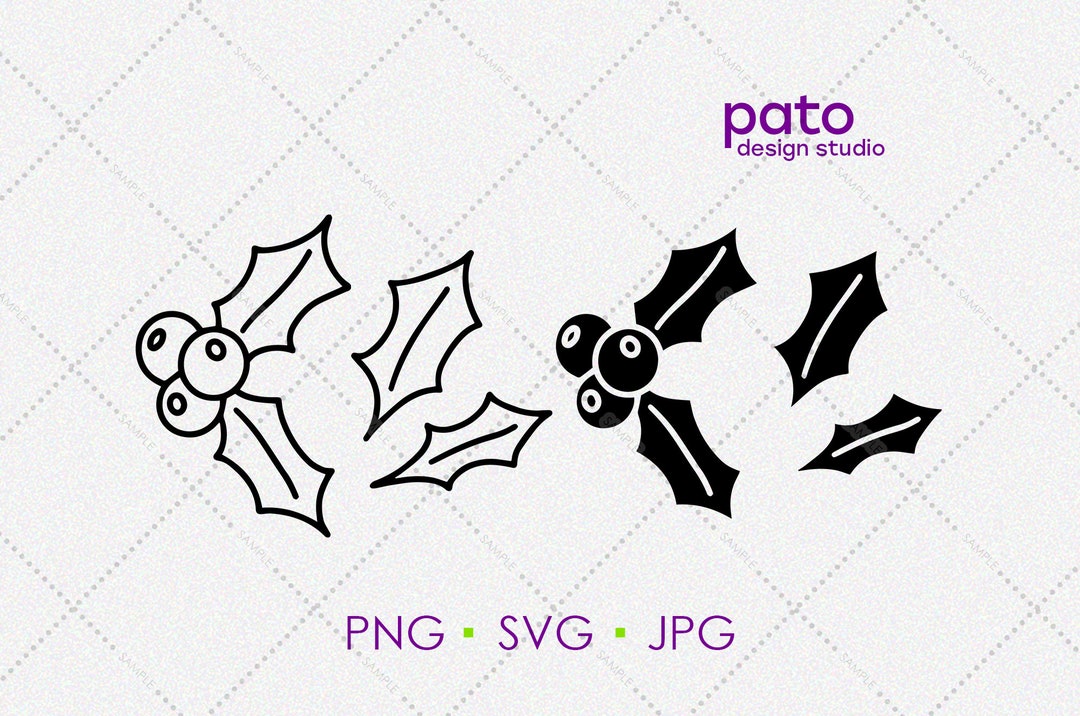 Holiday Mistletoe SVG, PNG, Christmas Holly, Holly Svg, Christmas ...