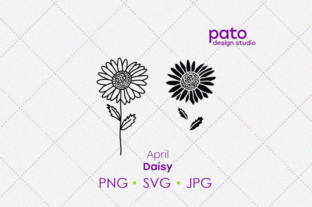 April Daisy Birth Month Flower SVG, Birthday Flower Svg, Floral Svg ...