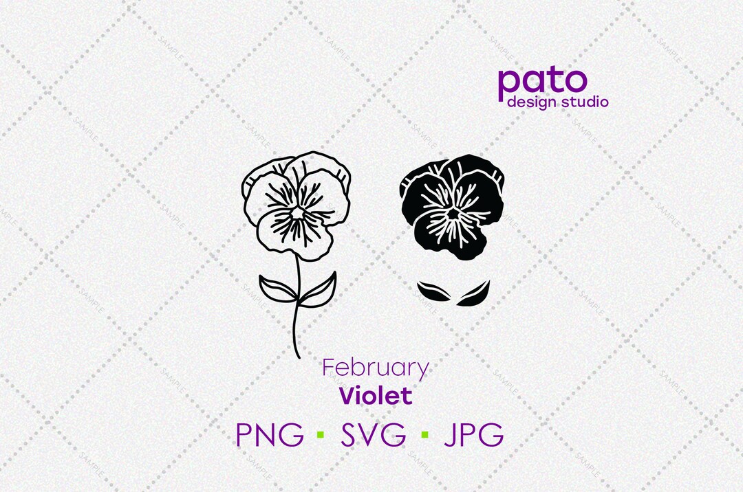 February Violet Birth Month Flower SVG, Birthday Flower Svg, Floral Svg ...