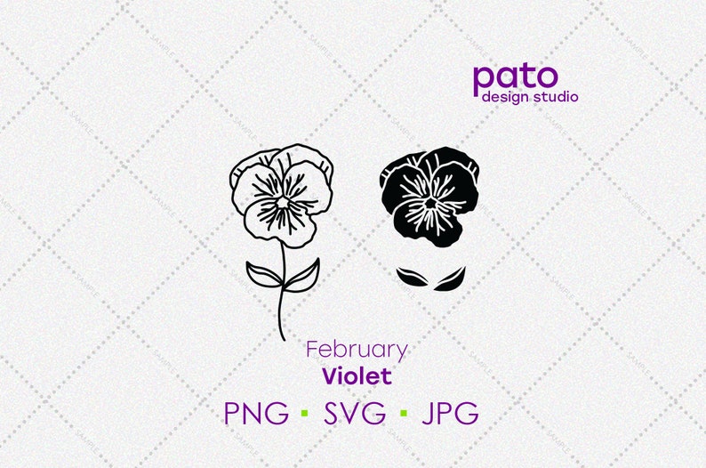 February Violet Birth Month Flower SVG, Birthday Flower Svg, Floral Svg ...