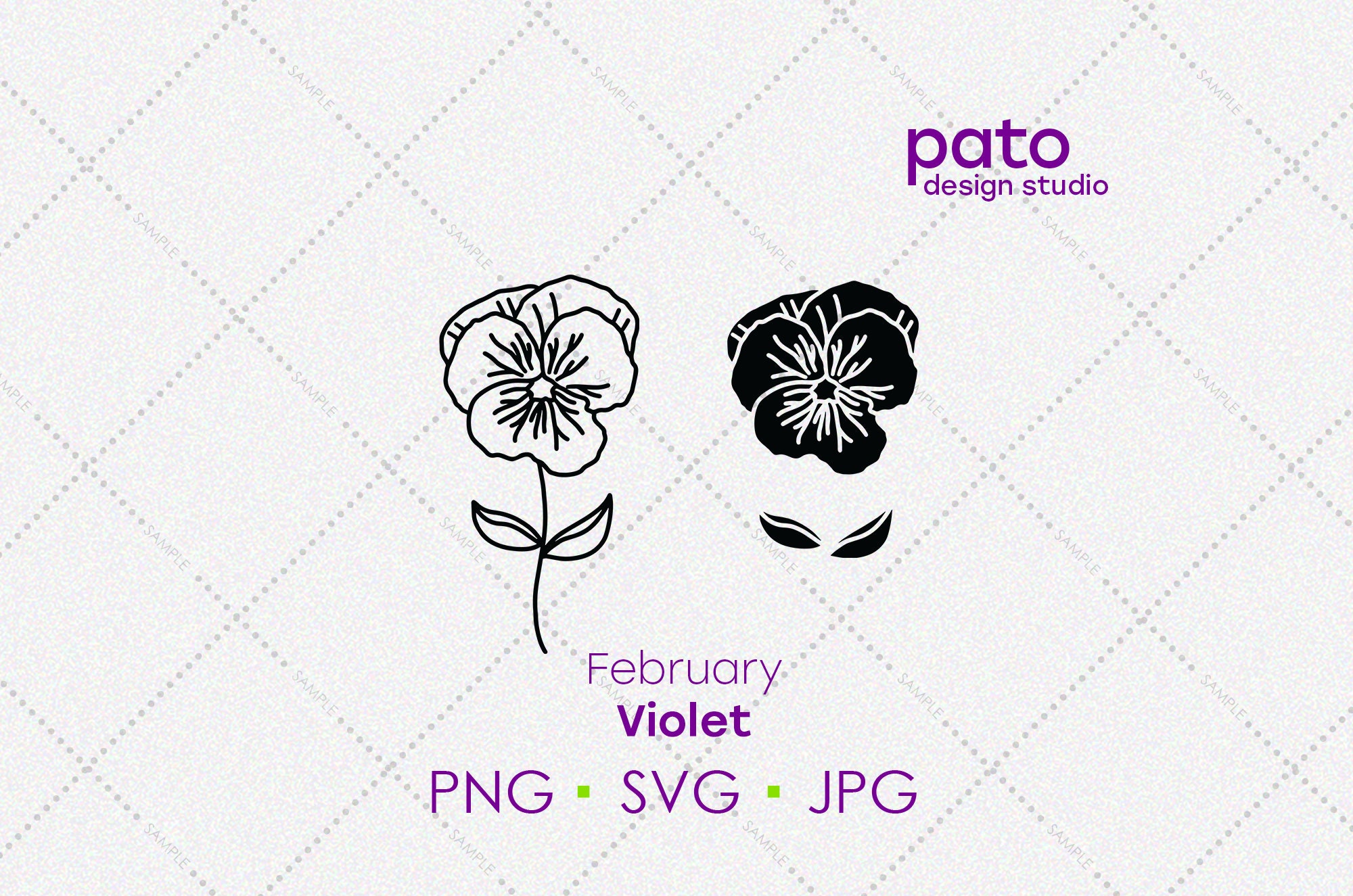 February Violet Birth Month Flower SVG, Birthday Flower Svg, Floral Svg ...