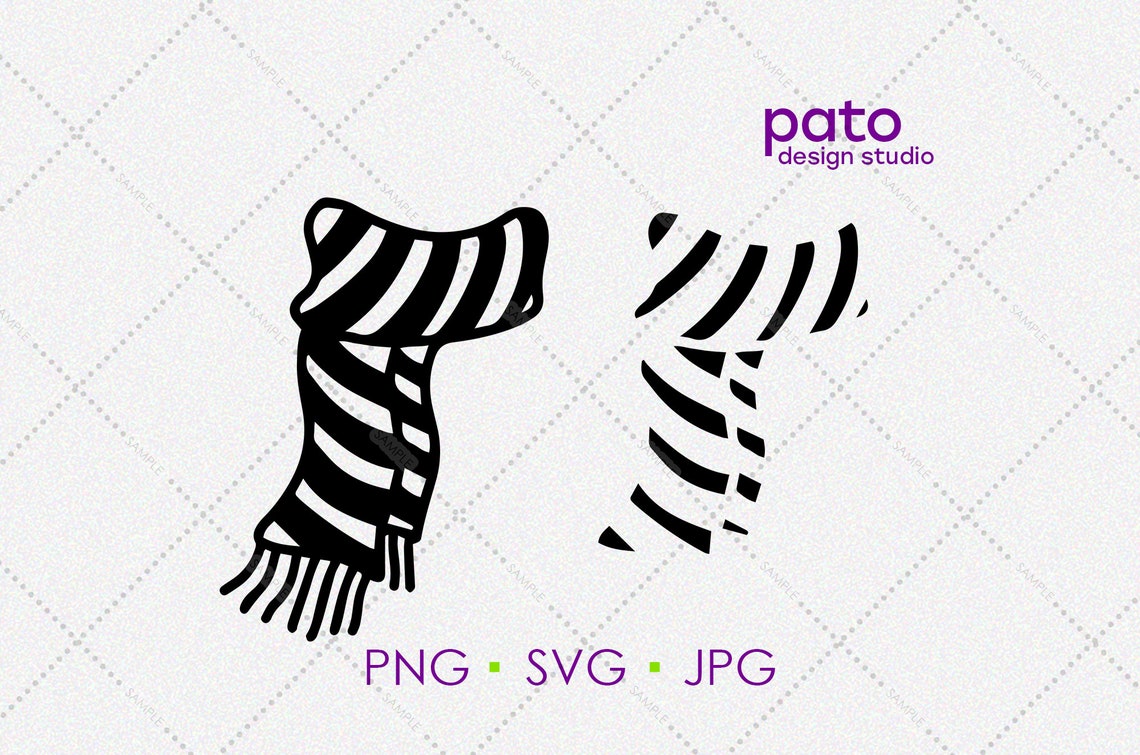Christmas Holiday Scarf SVG, PNG, Warm Scarf Svg, Holiday Scarf Svg ...