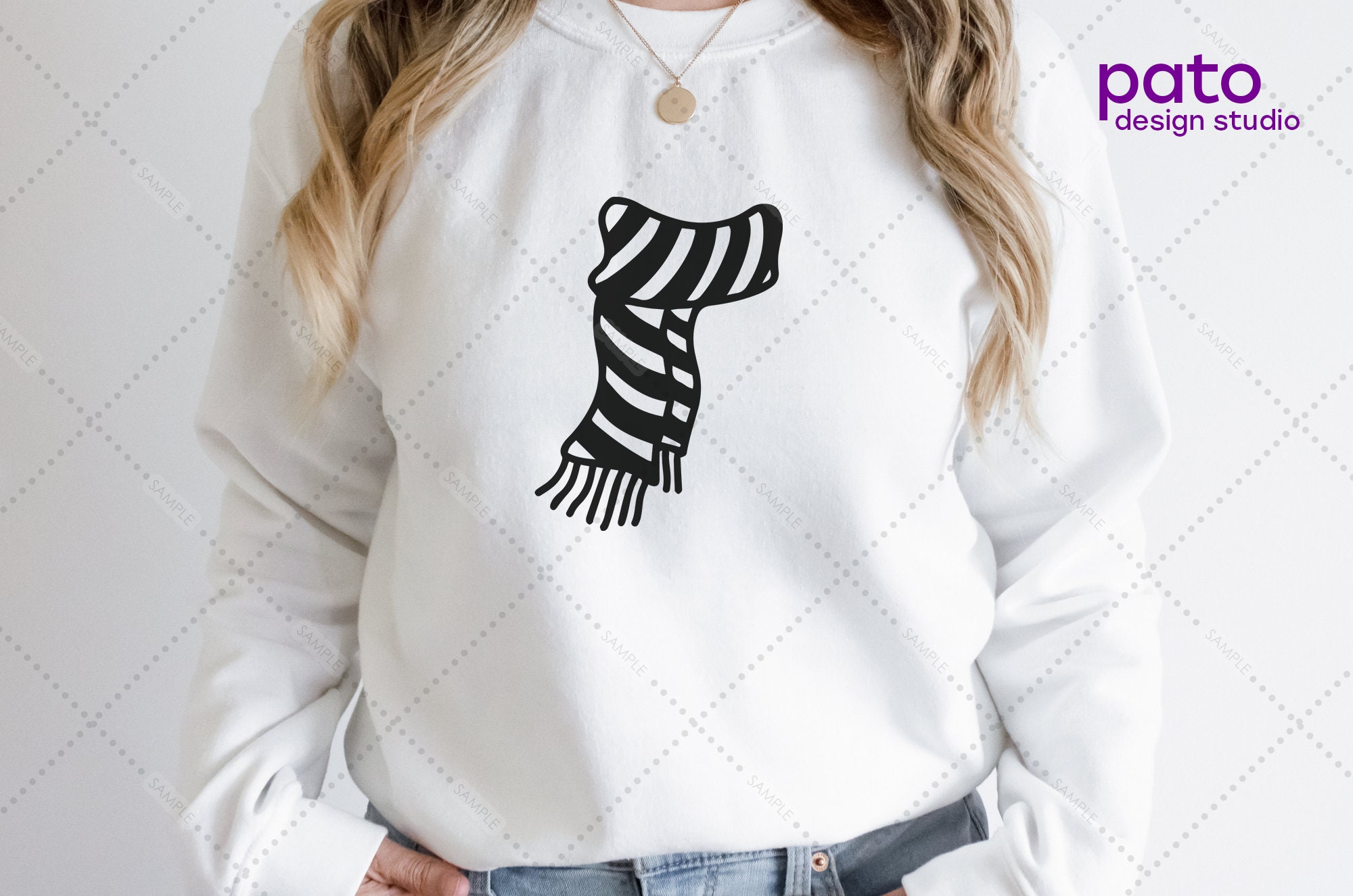 Christmas Holiday Scarf SVG, PNG, Warm Scarf Svg, Holiday Scarf Svg ...