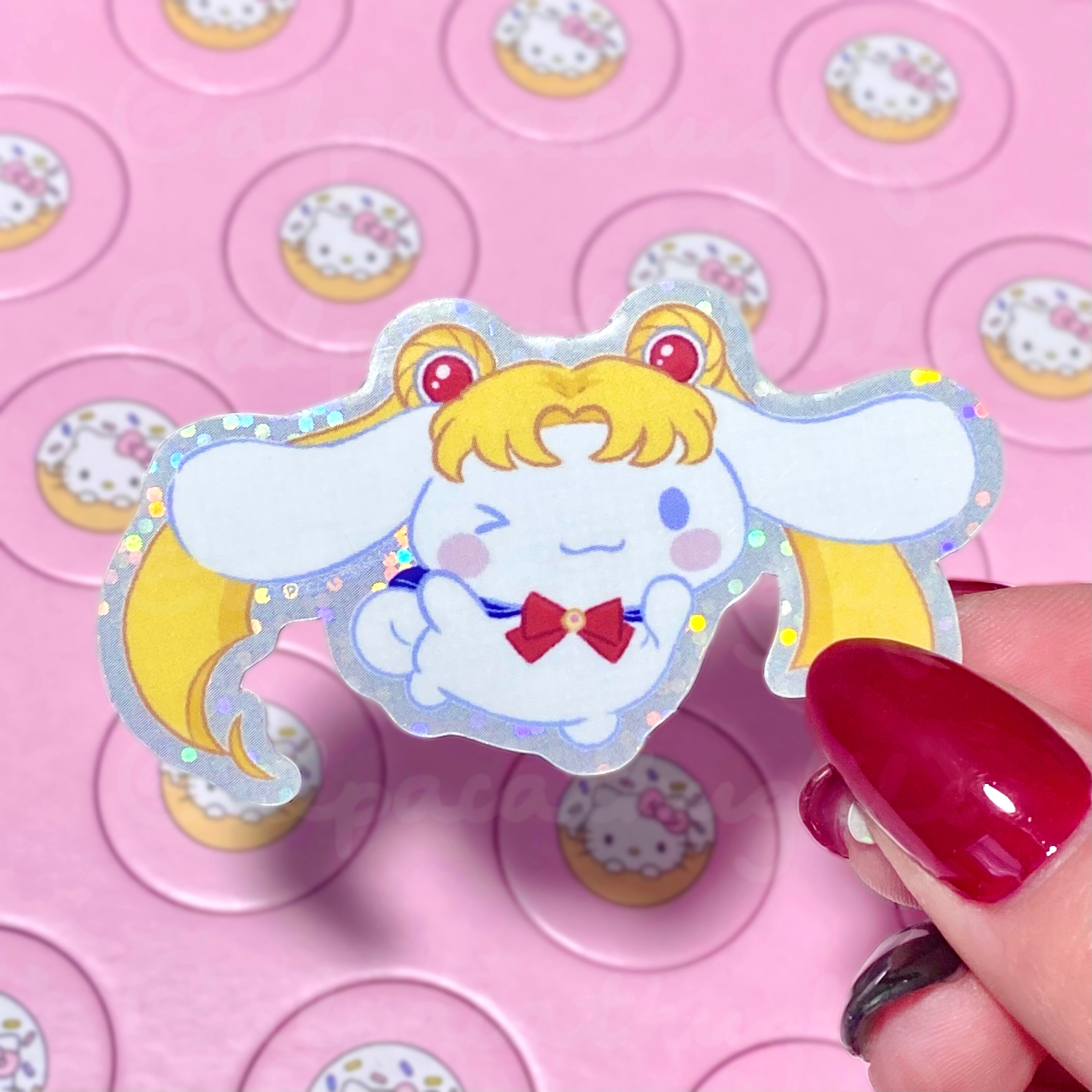 Cinnamoroll X Sailormoon Glitter Sticker - Etsy