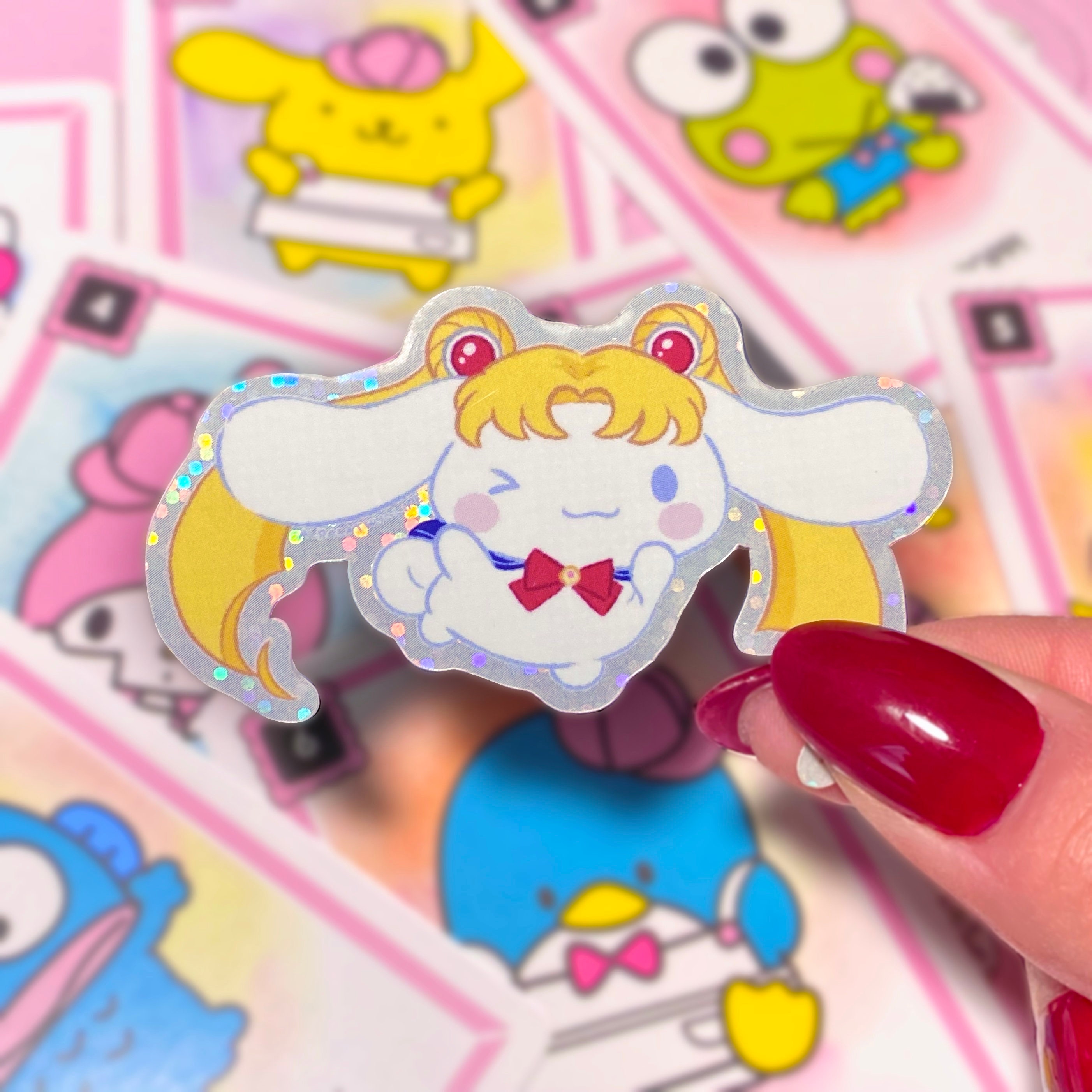 Cinnamoroll X Sailormoon Glitter Sticker - Etsy