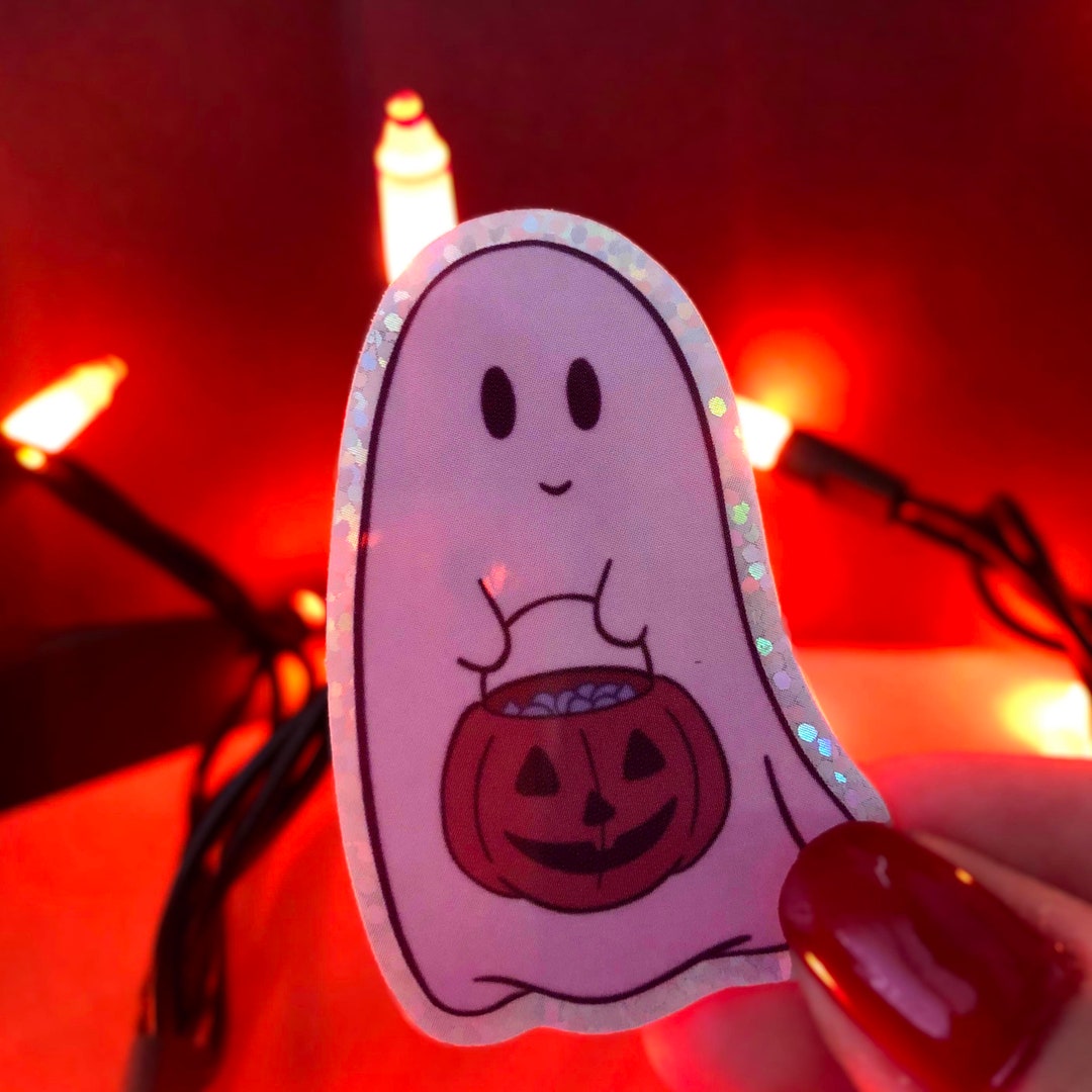 Lil Ghost - Glitter Halloween Sticker - Etsy