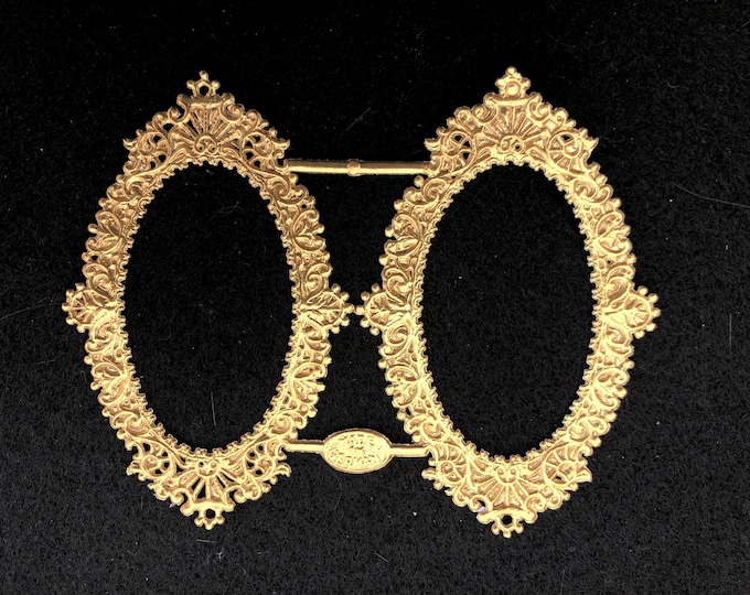 Pair FANCY Gold FRAMES Dresden Trim Paper German Paper Lace Valentine ...
