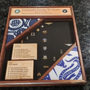 Military Shadow Box, Custom Display Case, 22x27, Personalized, Engraved ...