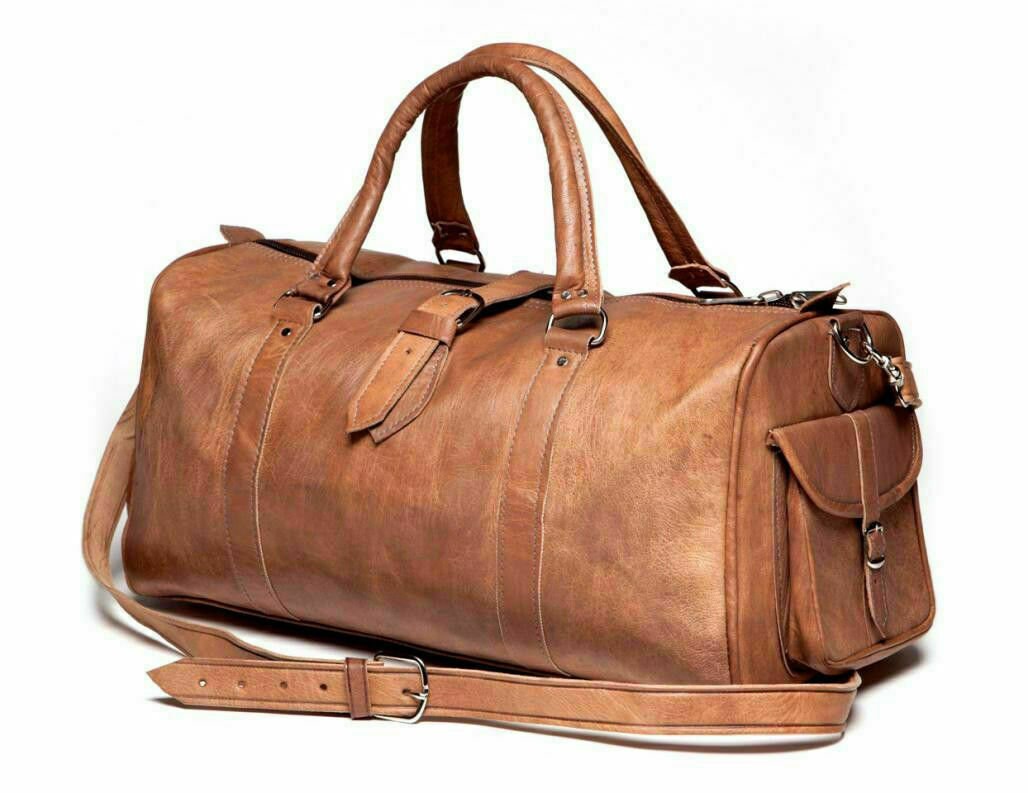 Leather Duffel Weekender Bag Full Grain Leather Duffle Etsy