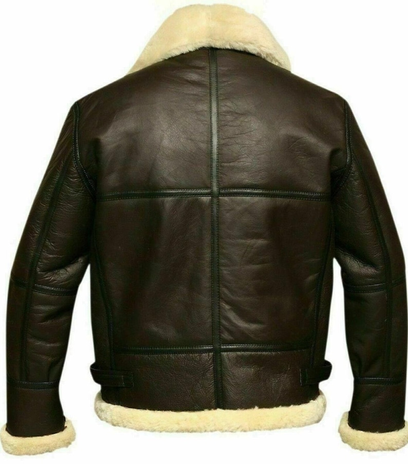 Mens Bomber Aviator Shearling fur Jacket B3 Genuine Sheepskin | Etsy