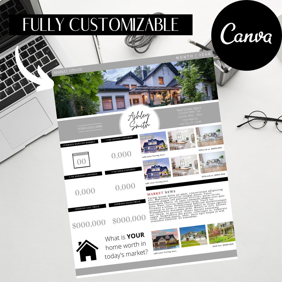 Modern Market Update Flyer Template | Real Estate Marketing | Market ...