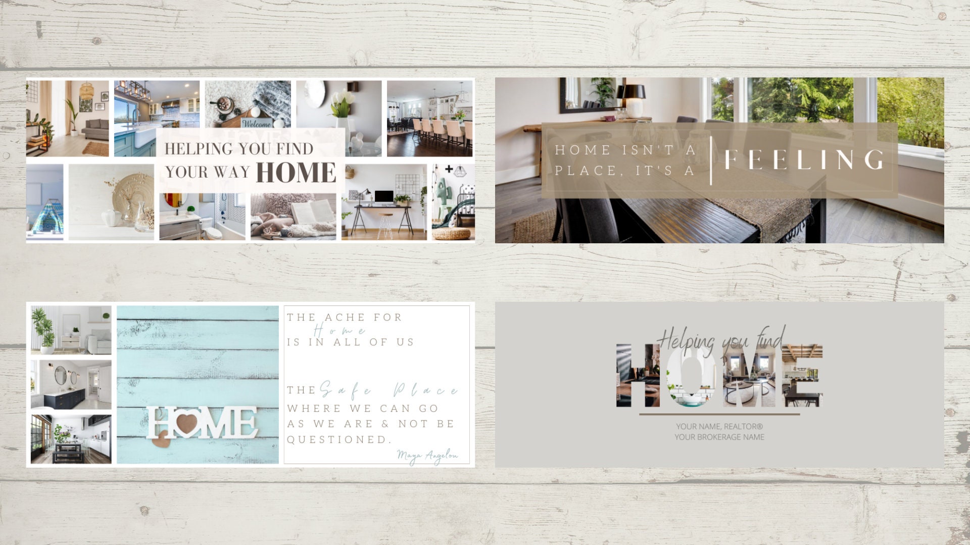 Modern and Chic Real Estate Agent Editable Facebook Canva Cover Photos ...