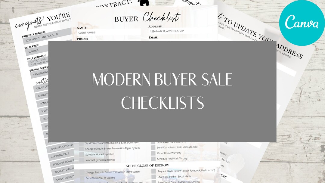 Real Estate Buyer Sale Checklist, Transaction Management, Real Estate ...