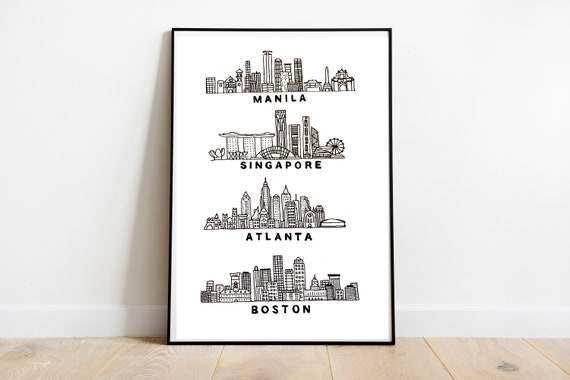 Custom Skyline Drawing | Etsy
