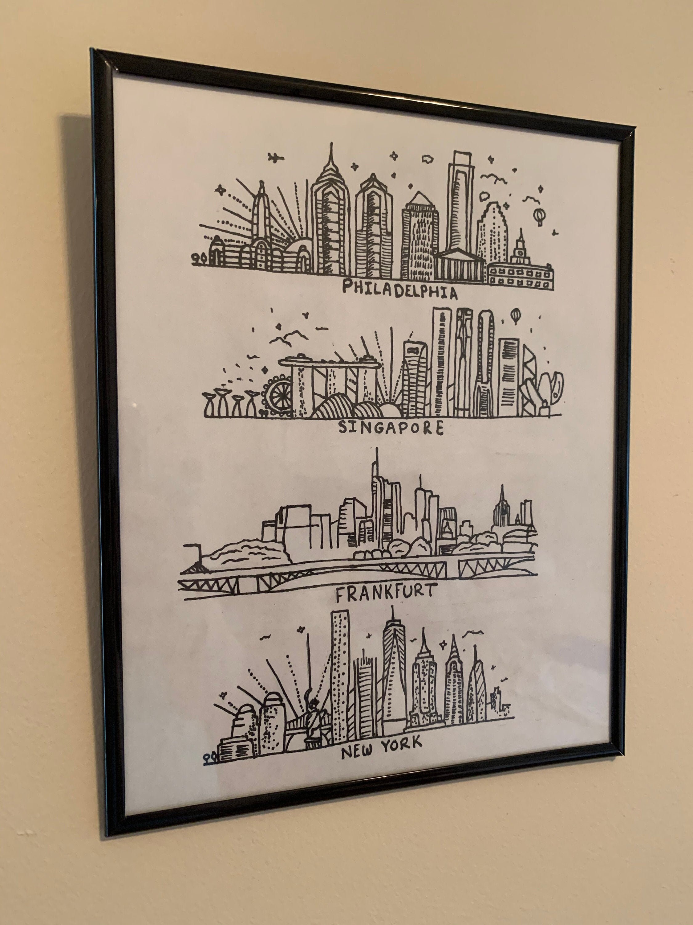 Custom Skyline Drawing - Etsy
