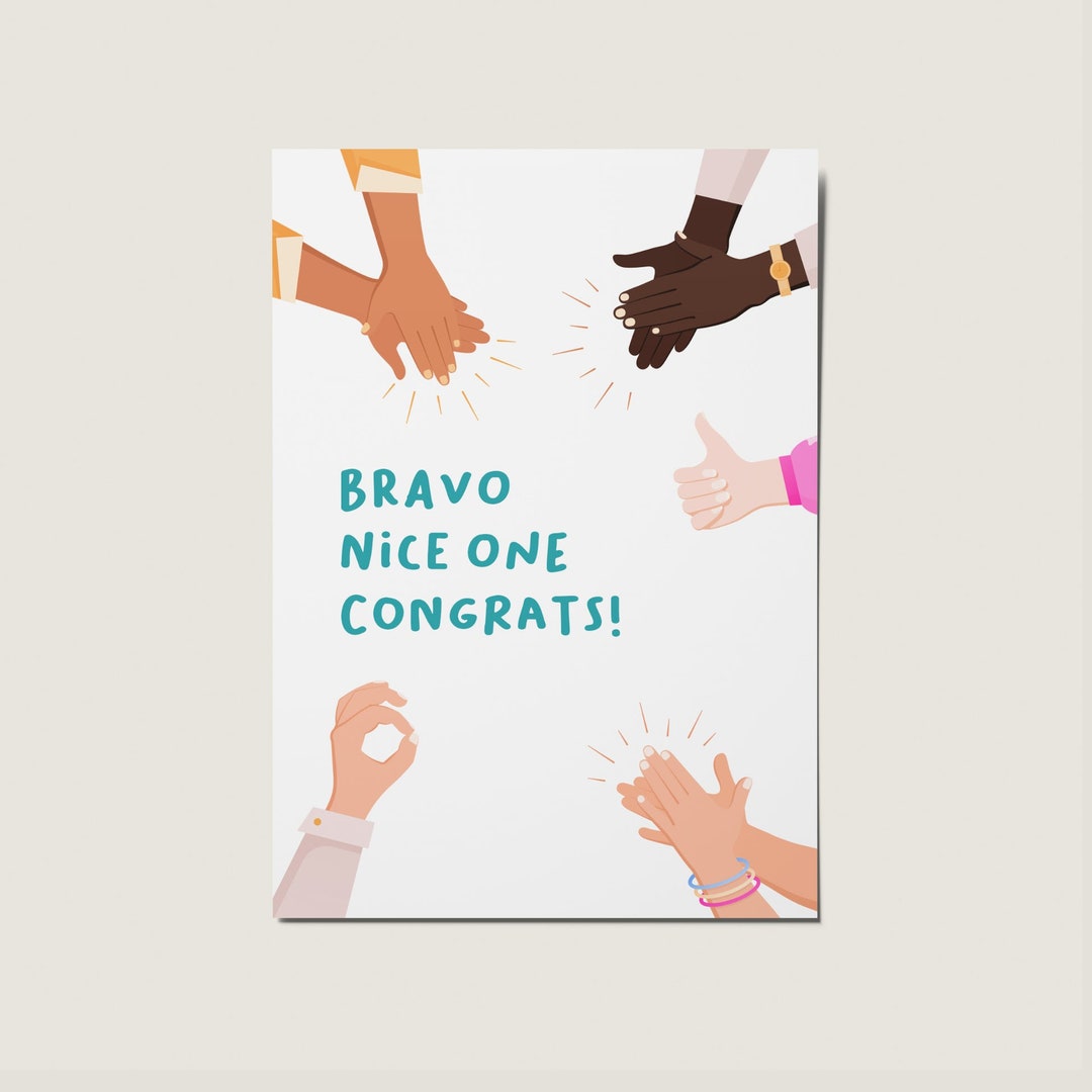 Bravo, Nice One, Congratulations Well Done Clapping Card ...